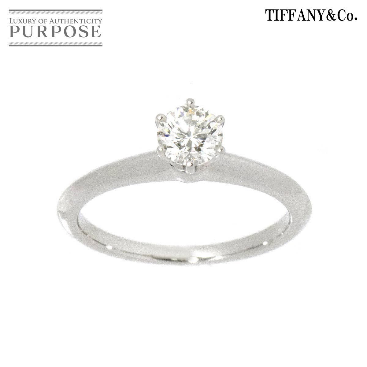 ティファニー ソリテール ダイヤ 0.45ct I/VS-1/3EX 10号 リング PT950 プラチナ 指輪 TIFFANY&CO. 鑑定 ...