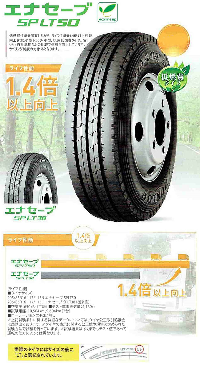 送料安 2022年製造品 205/80R15 109/107N エナセーブ SP-LT50M 205/80-15 109/107L 205 ...