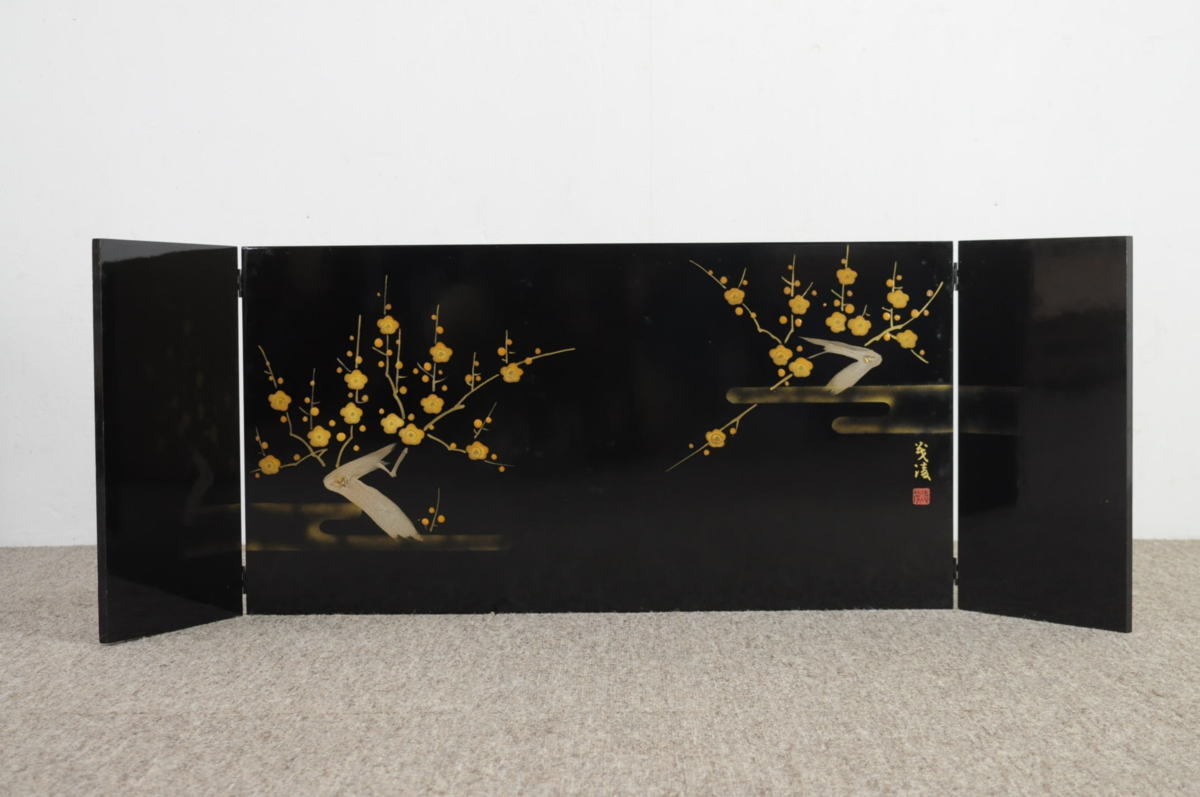 蒔絵屏風 双梅 在銘 高さ39cm 間仕切り 茶道具 懐石 12-C003/1/160(屏風)｜売買されたオークション情報、yahooの商品情報をアーカイブ公開 - オークファン（aucfan ...