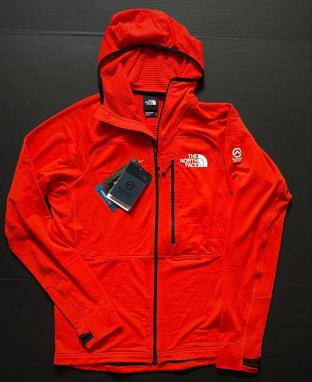 USAノースフェイス 最高峰サミットシリーズ フリースパーカ SUMMIT L2 POWER GRID LT HOODIE 赤 L アメリカ ...