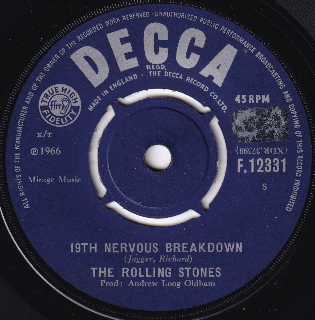 1円開始 UKorg7”s THE ROLLING STONES 19TH NERVOUS BREAKDOWN(Rolling Stones ...