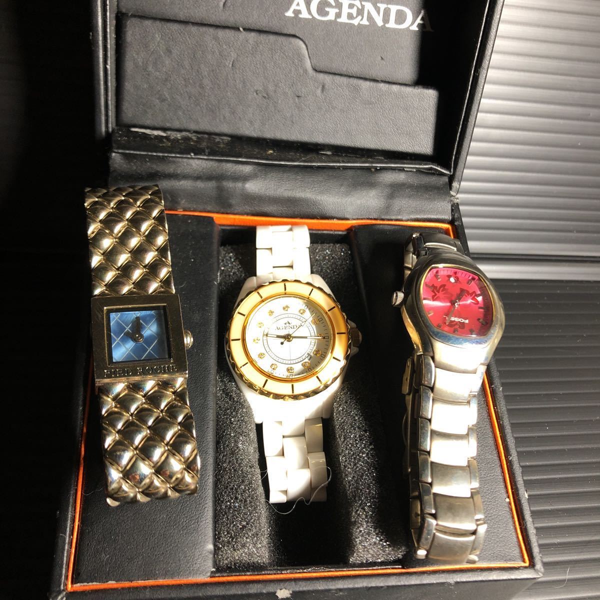 レディース 腕時計 AGENDA /PIED ROCHE/FOSSIL 品3個まとめて(3針（時、分、秒）)｜売買されたオークション情報 ...
