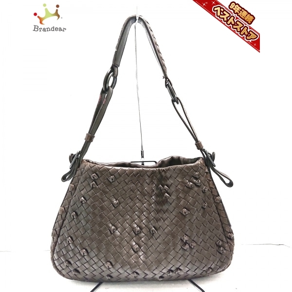 ボッテガヴェネタ BOTTEGA VENETA ショルダーバッグ 133507 イントレチャート レザー ダークブラウン バッグ(かばん ...