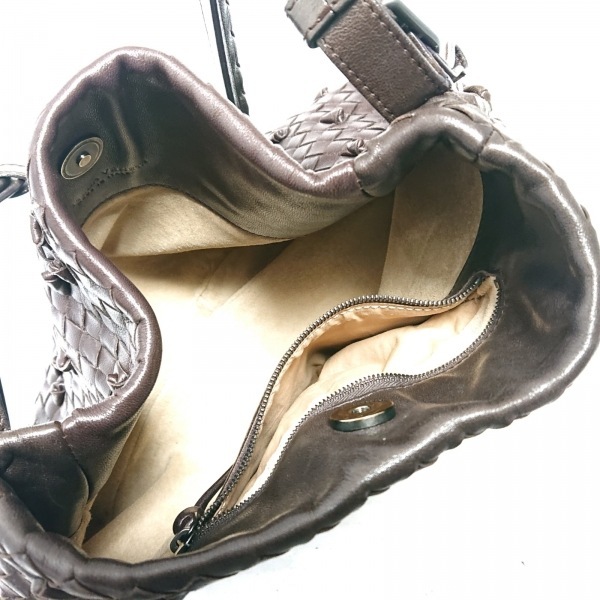 ボッテガヴェネタ BOTTEGA VENETA ショルダーバッグ 133507 イントレチャート レザー ダークブラウン バッグ(かばん ...