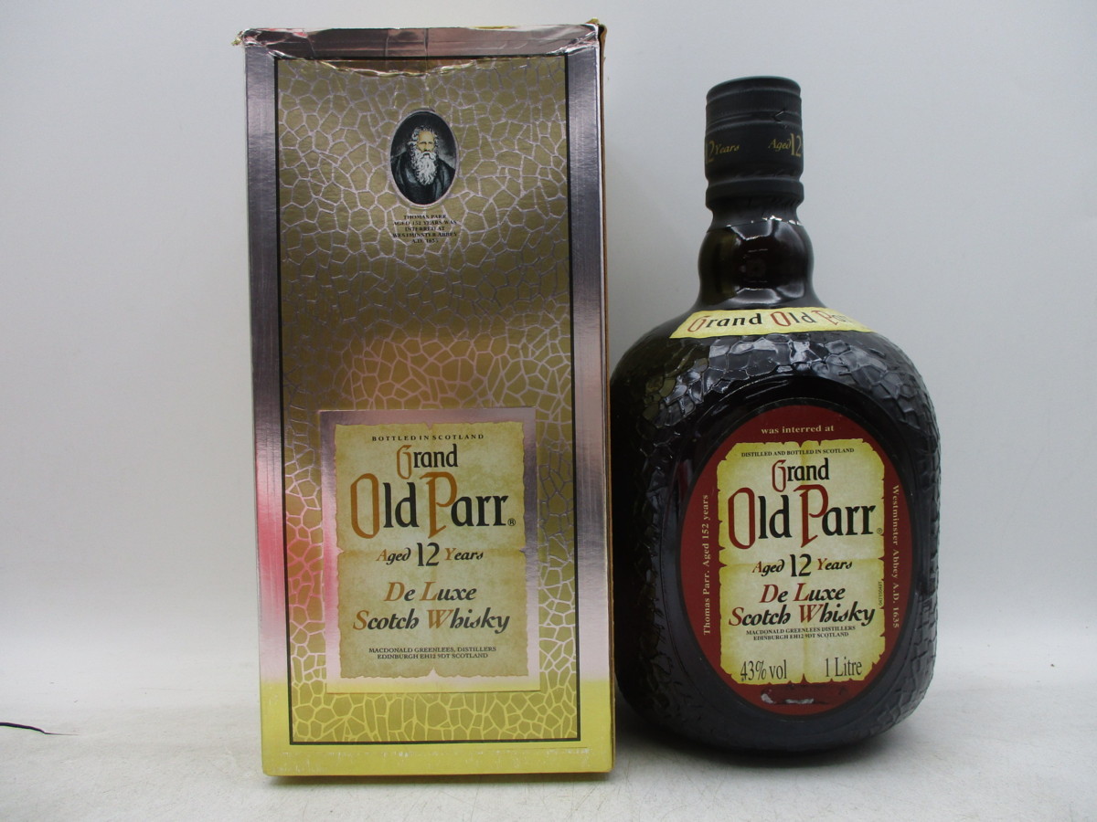 同梱OK商品 GRAND Old Parr 12年 グランド オールドパー デラックス スコッチ ウイスキー 1L 1000ml 43% 未開栓 古酒 箱 X43384(スコッチ)｜売買された ...