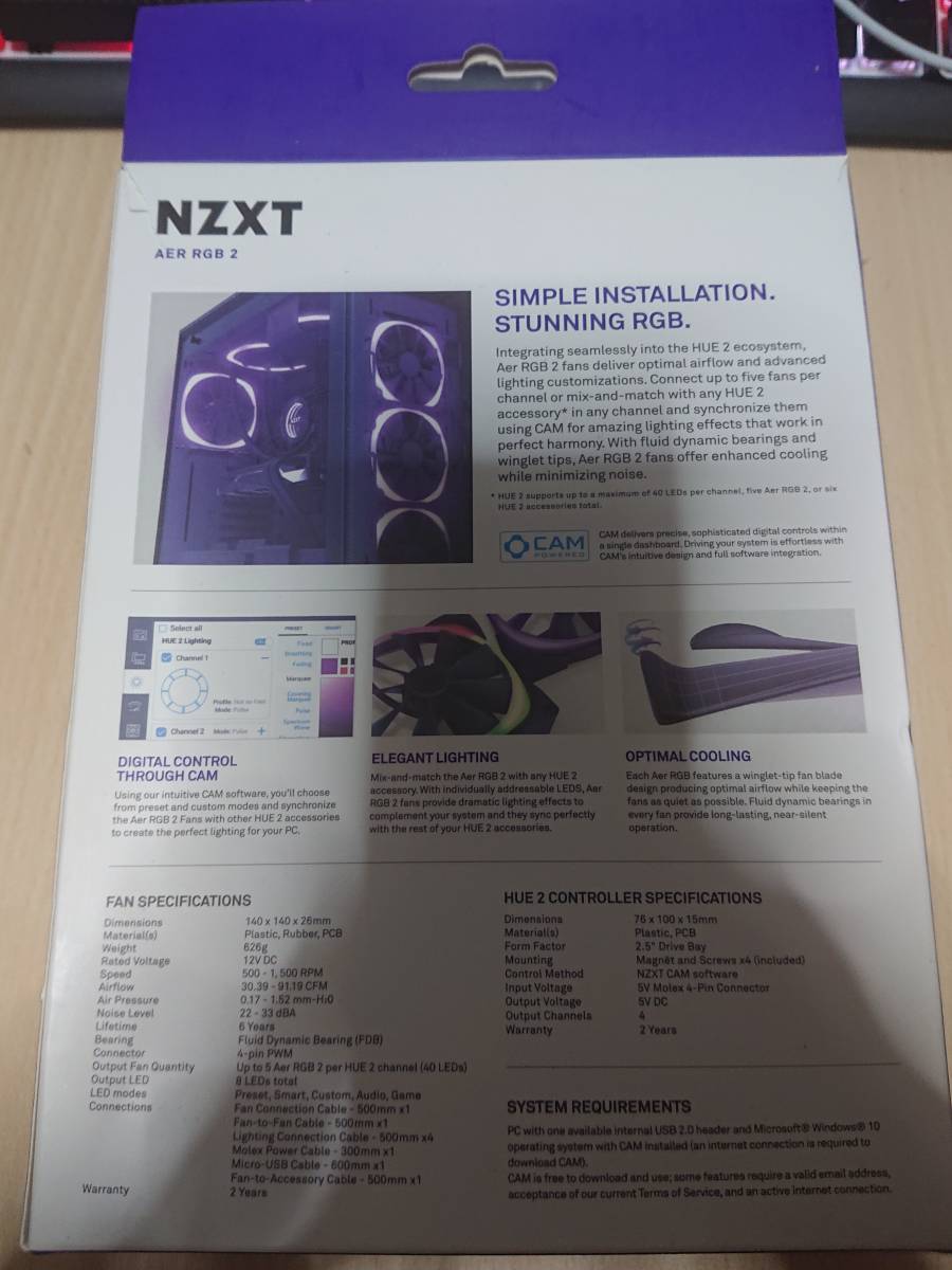 NZXT AER RGB 2 140mm RGB FANS WITH HUE 2 CONTROLLER(冷却装置)｜売買されたオークション情報 ...