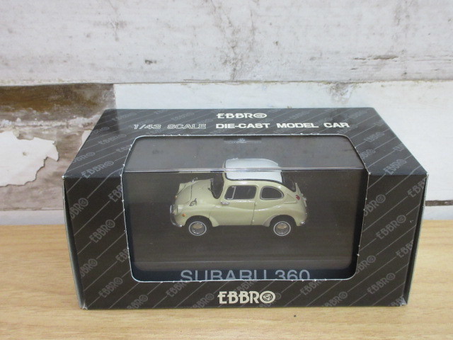 2C3-2 EBBRO SUBARU 360 IVORY 1/43 絶版品 DIE-CAST MODEL CAR 箱付 ケース付 昭和レトロ ...