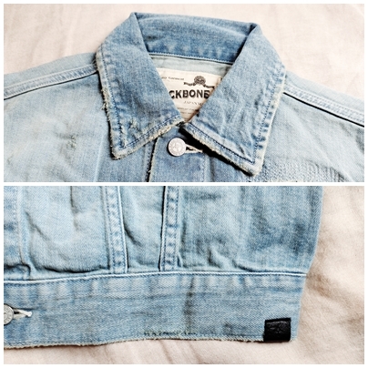 18AW BACK BONE バックボーン LEATHER PATCH TRUCKER パイソン ディアスキン レザー パッチ トラッカー デニム ジャケット M 青 6(バックボーン)｜売買 ...