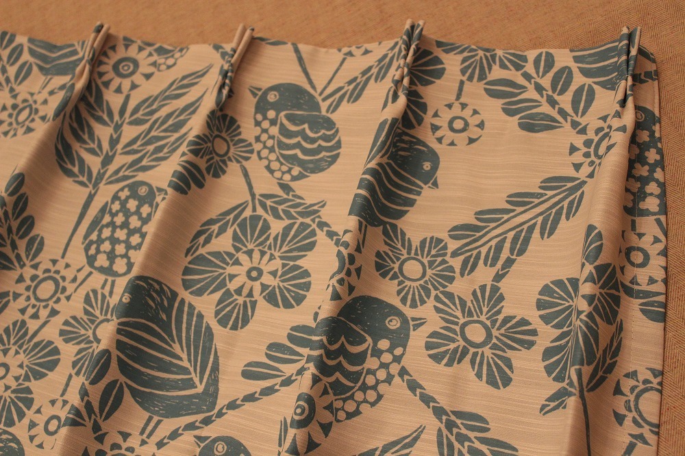 遮光デザインカーテン:100×178cm:2枚 IV×BGN/小鳥＆リーフ系 c853(丈178cm～)｜売買されたオークション情報、yahooの商品情報をアーカイブ公開 - オークファン ...