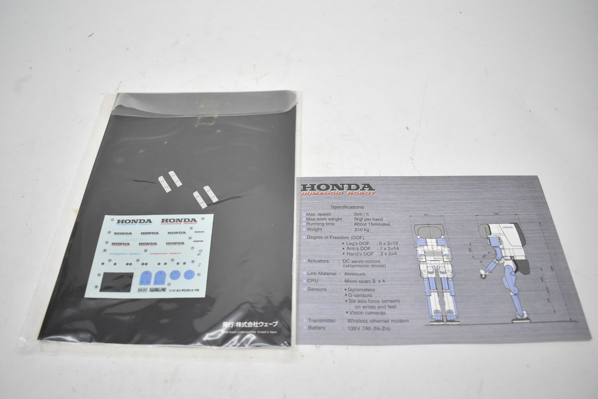 未組立 WaVe HONDA P2 ホンダロボット 1/12 プラモデル 自律歩行 人間型ロボット HUMANOIDO ROBOT 管01 ...