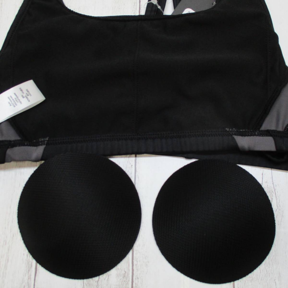 K0780 SYROKAN レディースビキニ 水着 S相当 黒 グレー 水泳 スイミング ビーチバレー 競技 競泳 海水浴 プール 胸パッド ...