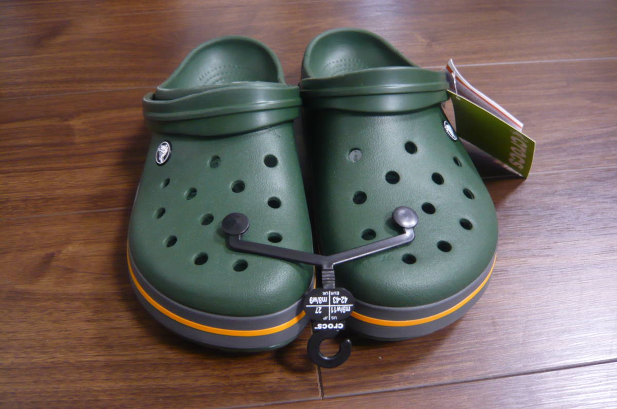 ① 27cm クロックス crocs Crocband クロックバンド forest green / slate grey M9 W11 ...