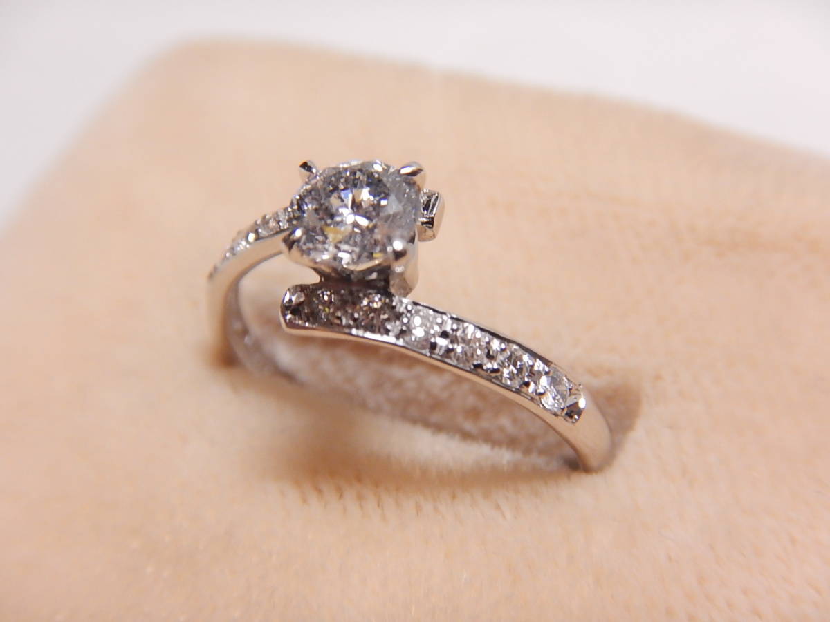 新品 ダイヤモンド 0.42ct 0.155ct リング 10号 Pt900 プラチナ 0.4ct ｜レディースアクセサリー