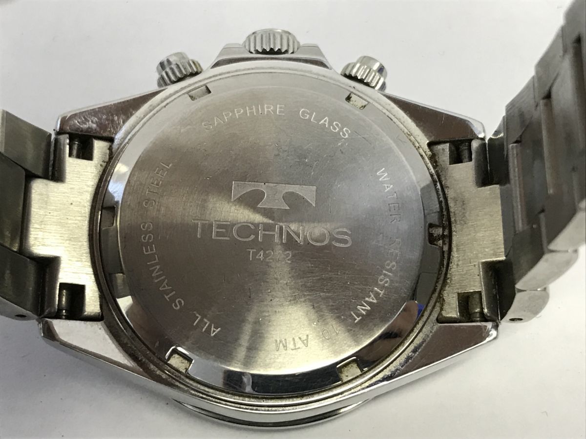 R556-I23-3068 TECHNOS テクノス T4272 クロノグラフ メンズ クオーツ 不動 腕時計 ③(テクノス)｜売買されたオークション情報、yahooの商品情報をアーカイブ公開 ...
