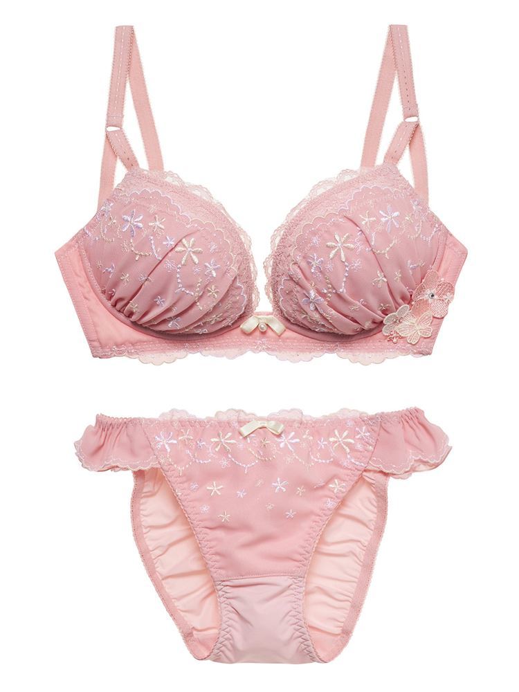 チュチュアンナ tutuanna 谷間 ノンワイヤー プランタンパピヨンブラセット ブラ ショーツ 上下セット E75/L ピンク(75)｜売買されたオークション情報、yahooの商品情報を ...