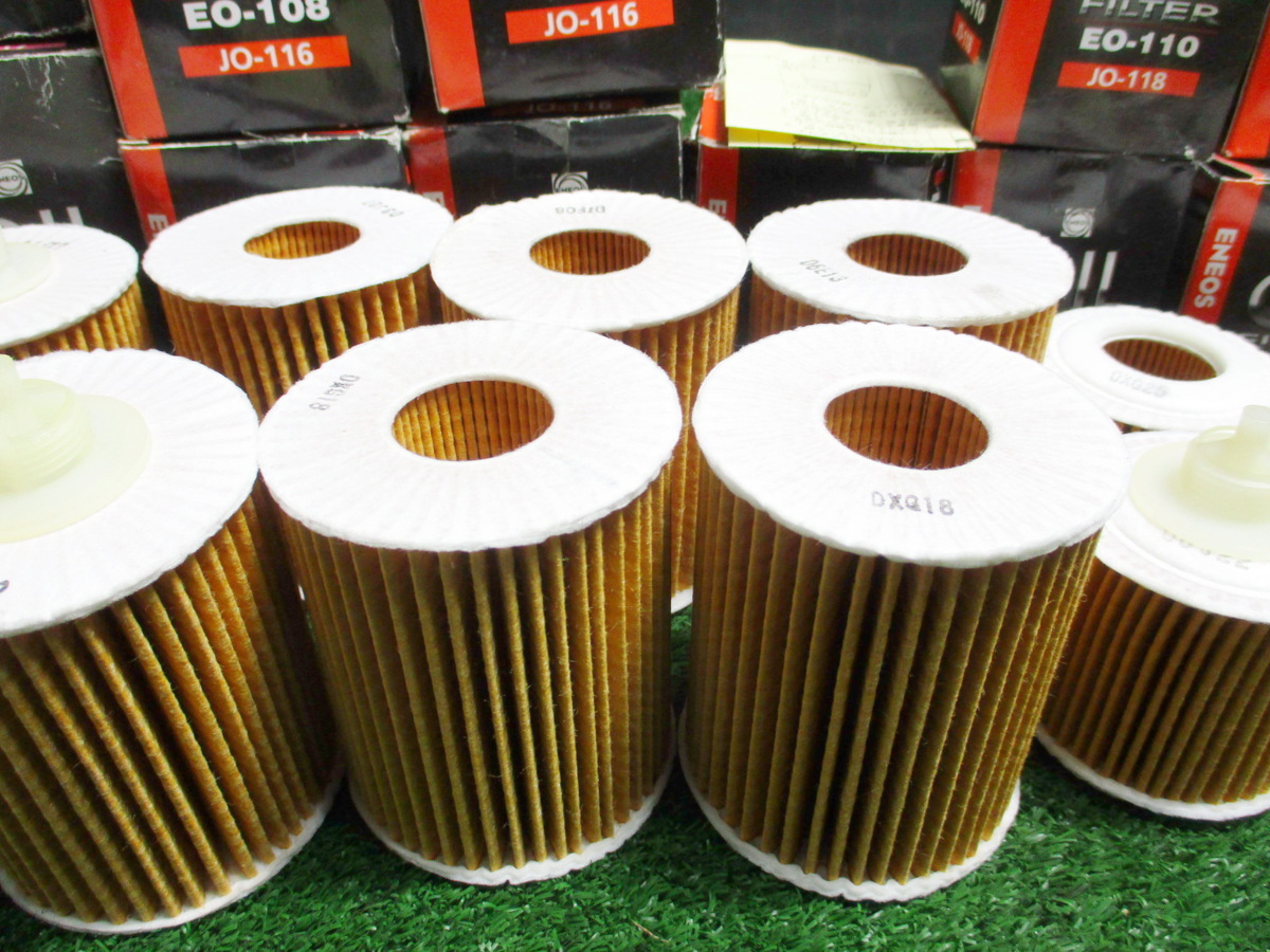 日飯h492 エネオス オイルフィルター EO-108/109/110/112 オイルエレメント 自動車 整備 ゴムパッキン 取説付き 15個 ...