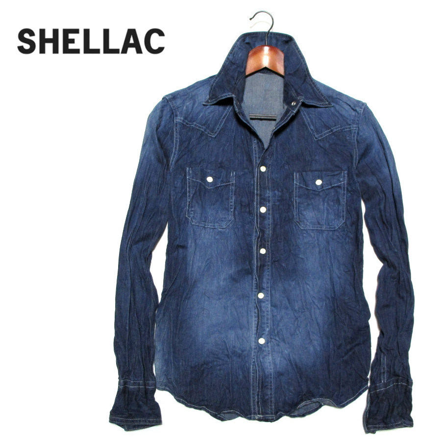 シェラック クリンクル 長袖デニムシャツ 加工インディゴ サイズ46 M ウエスタン SHELLAC(トップス)｜売買されたオークション情報、yahooの商品情報をアーカイブ公開 ...