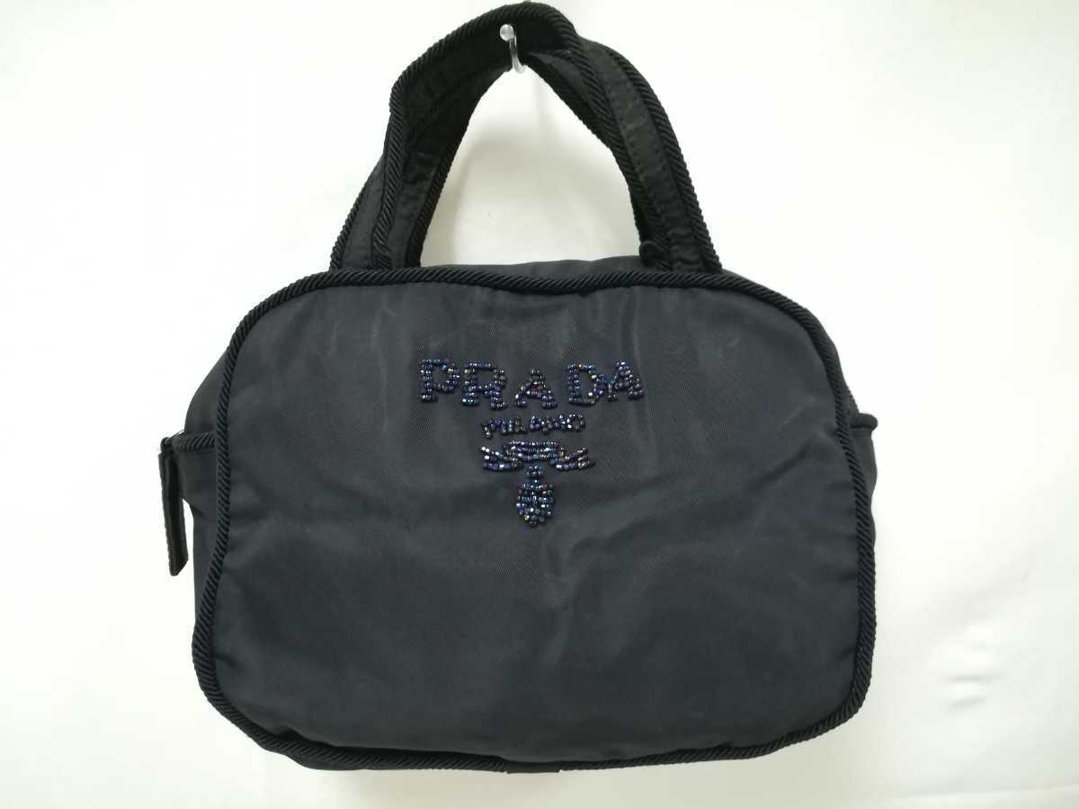 PRADA プラダ ハンドバッグ ロゴ ビーズ ダークネイビー バッグ ナイロン 320(ハンドバッグ)｜売買されたオークション情報、yahooの商品情報をアーカイブ公開 - オークファン ...