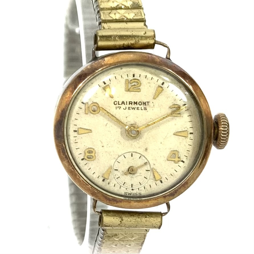 稼働品 K18 クレアモント CLAIRMONT 手巻き レディース 腕時計 17石 アナログ スモセコ 18金 ゴールドカラー(アナログ（手巻き）)｜売買されたオークション情報、yahooの ...