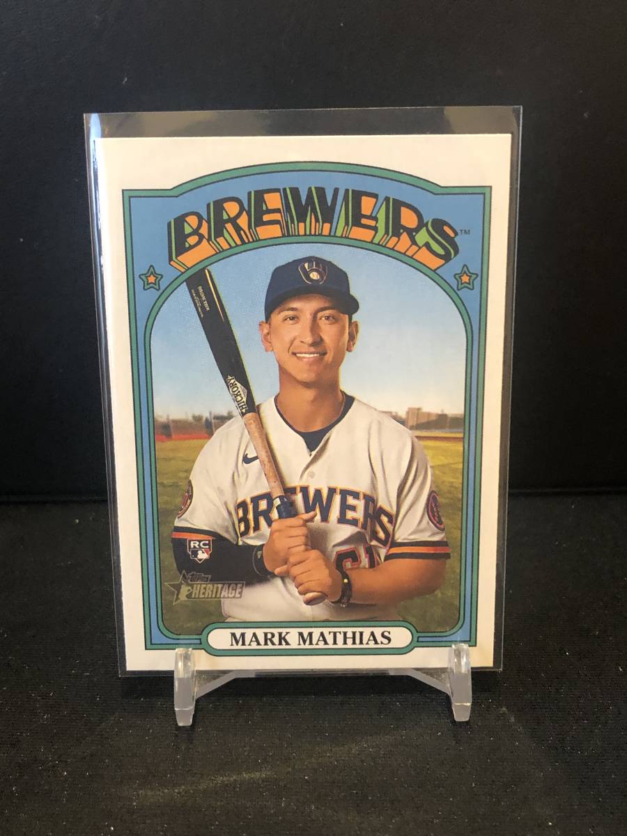 MARK MATHIAS BREWERS RC 2021 TOPPS HERITAGE HIGH NUMBER ROOKIE CARD ...