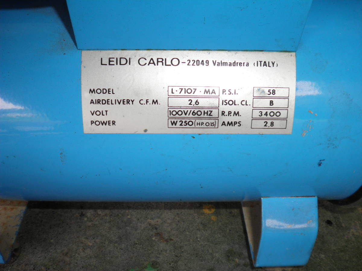 エアコンプレッサー LEIDI CARLO ITALY 塗装用(コンプレッサー)｜売買されたオークション情報、yahooの商品情報をアーカイブ ...