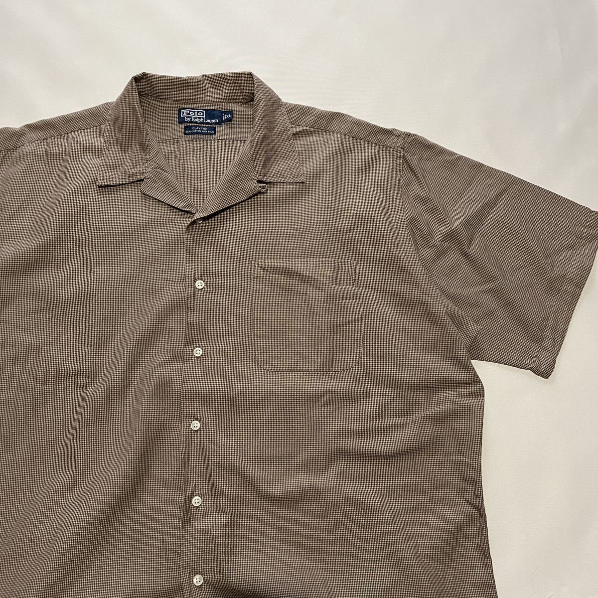 90s ポロ ラルフローレン CLAYTON オープンカラー シャツ SILK 総柄 半袖 開襟 / ヴィンテージ RRL PILGRIM ...