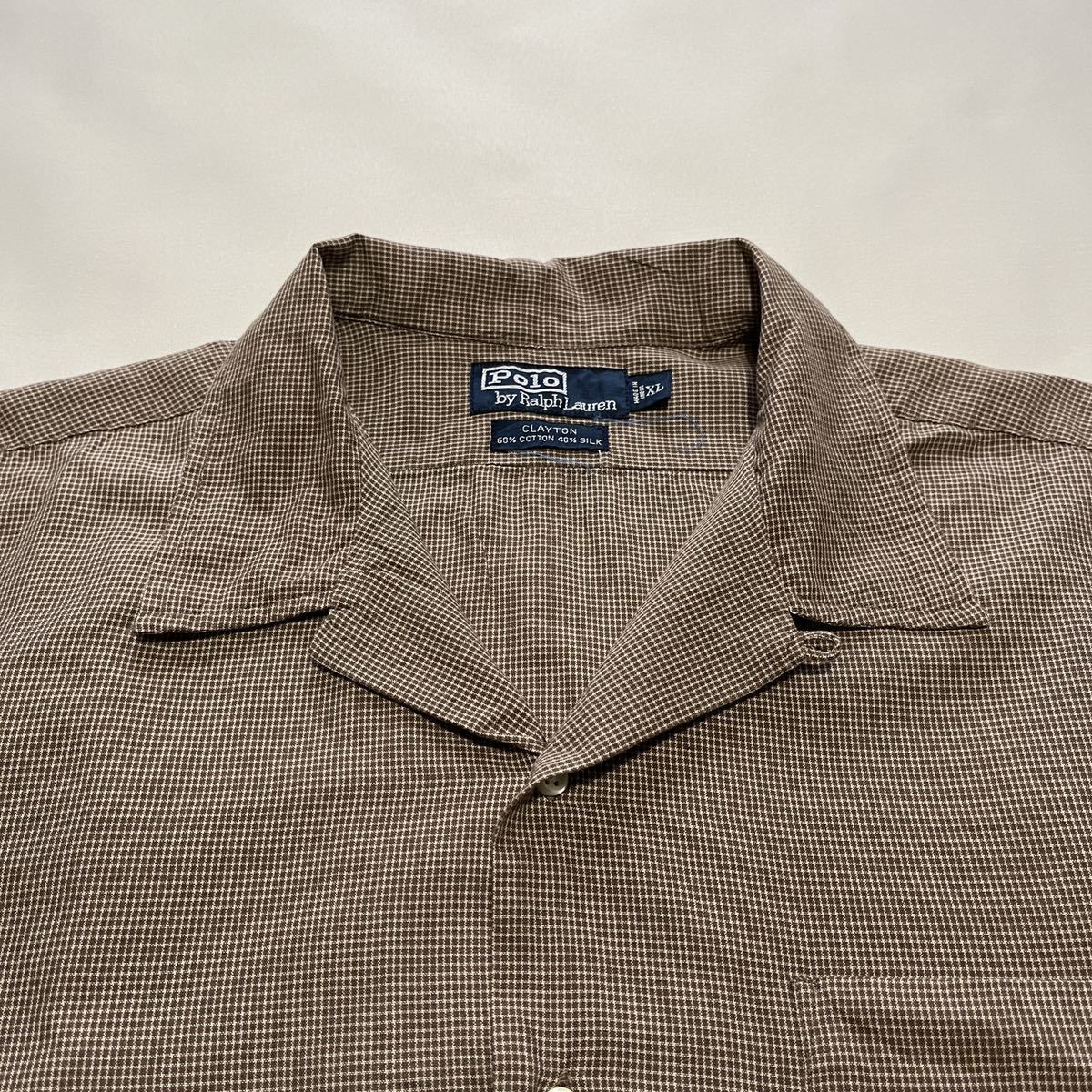 90s ポロ ラルフローレン CLAYTON オープンカラー シャツ SILK 総柄 半袖 開襟 / ヴィンテージ RRL PILGRIM ...