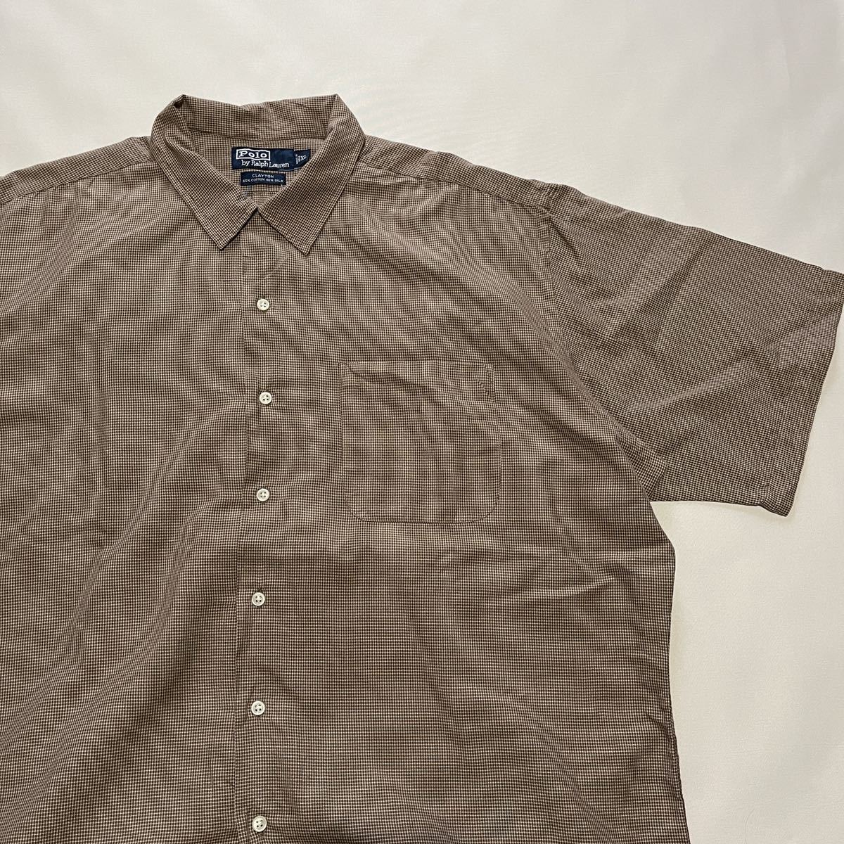 90s ポロ ラルフローレン CLAYTON オープンカラー シャツ SILK 総柄 半袖 開襟 / ヴィンテージ RRL PILGRIM ...