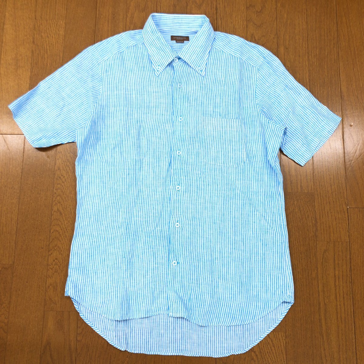 LORDSON ロードソン 麻100% リネン ストライプ シャツ M 水色 スカイブルー 半袖 メンズ 紳士 国内正規品(Mサイズ)｜売買されたオークション情報、yahooの商品情報を ...