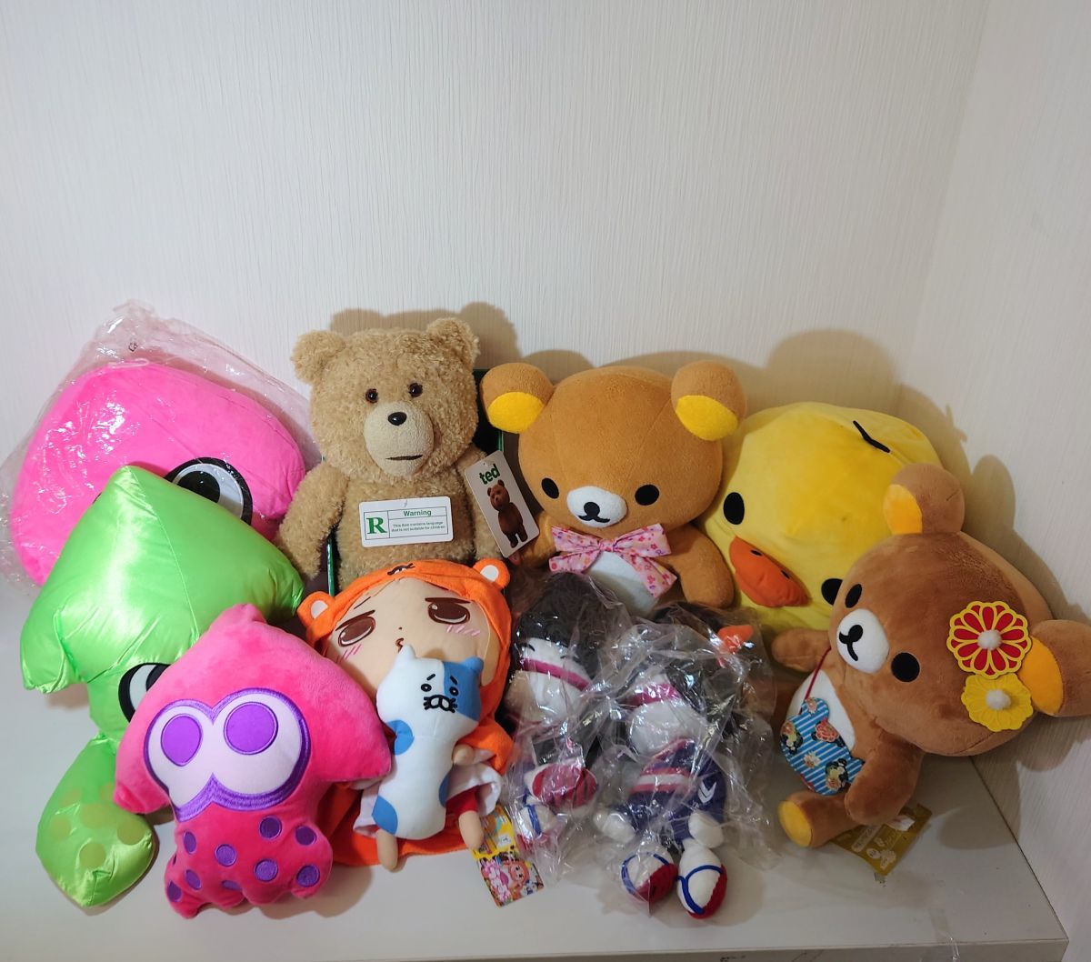 UU5 140 1円 スプラトゥーン2 Splatoon2 イカ ネオンピンク うまるちゃん BIGぬいぐるみ テッド ted トーキング ...