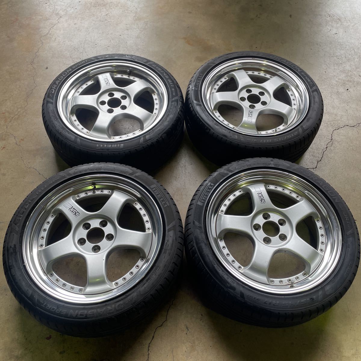 SSR SP1 SL 17インチ 100 5H プリウス 等に 215/45R17 ラジアル夏タイヤ 4本 7J オフセット49 ハブ径 ...