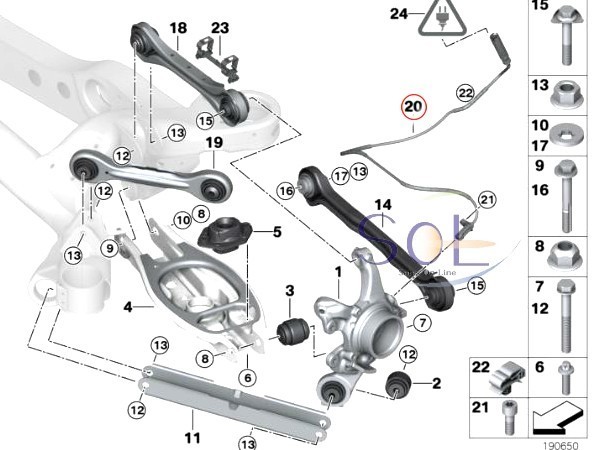 BMW E87 E88 E90 E92 リア スピードセンサー ABSセンサー 左右共通 120i 320i 323i 325i ...