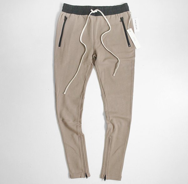 FOG ESSENTIALS Side Zip Sweat Pants スウェット ジョガーパンツ 茶 S 下げ札付 裾ジップ スキニー ...