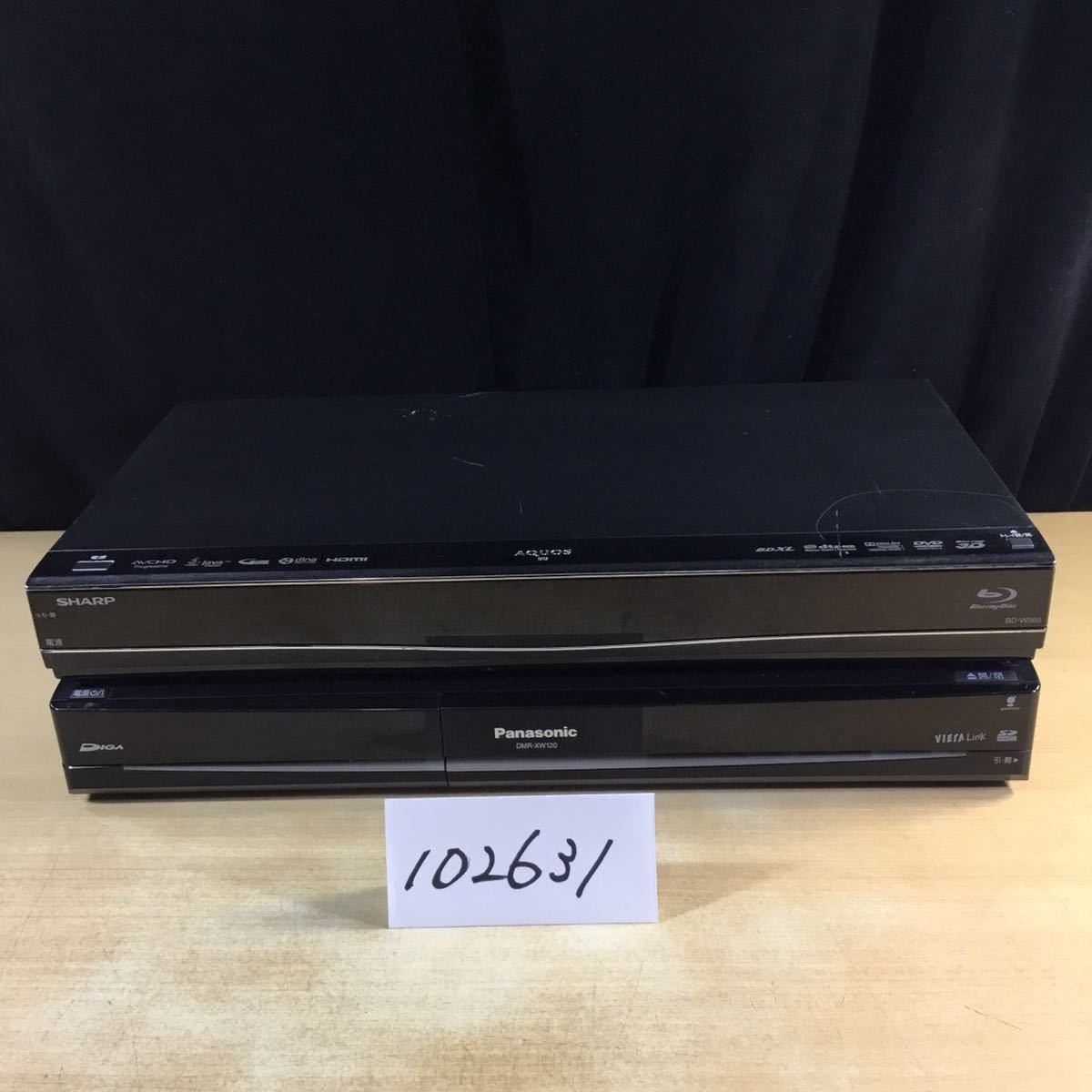 102631 2011年製 SHARP BD-W560 Panasonic DMR-XW120 ブルーレイディスクレコーダー ジャンク品 2台 ...