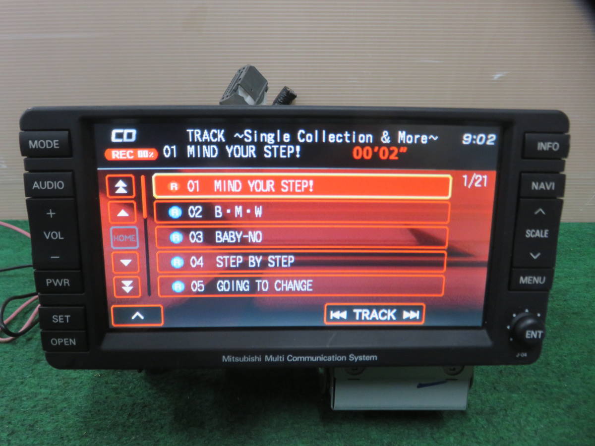 保証付/V2441/三菱純正 8750A115/J-04 デリカD:5 CV5W HDDナビ マルチモニター CD DVD再生OK 配線付 ...