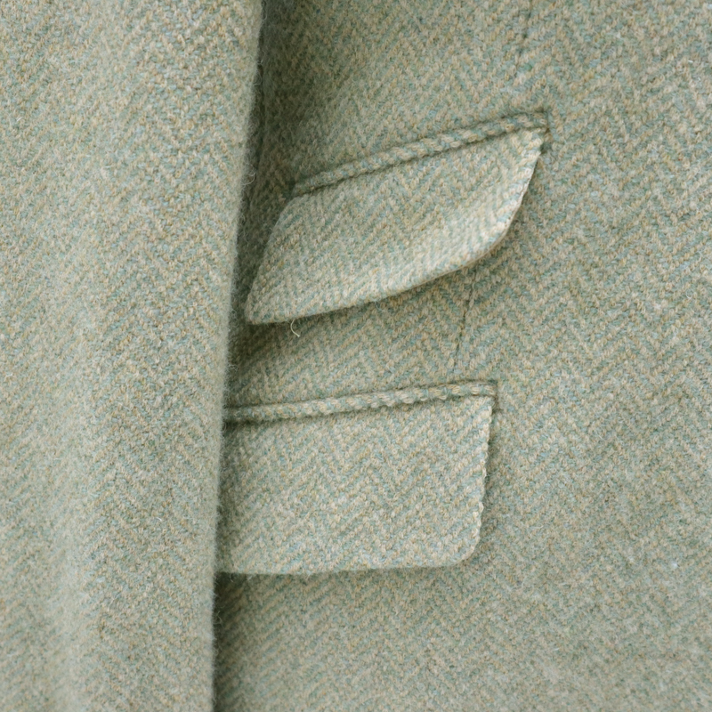 1円 HR0277 RALPH LAUREN ラルフローレン テーラードジャケット レディース ヘリンボーン ウール グリーン系 6 ...