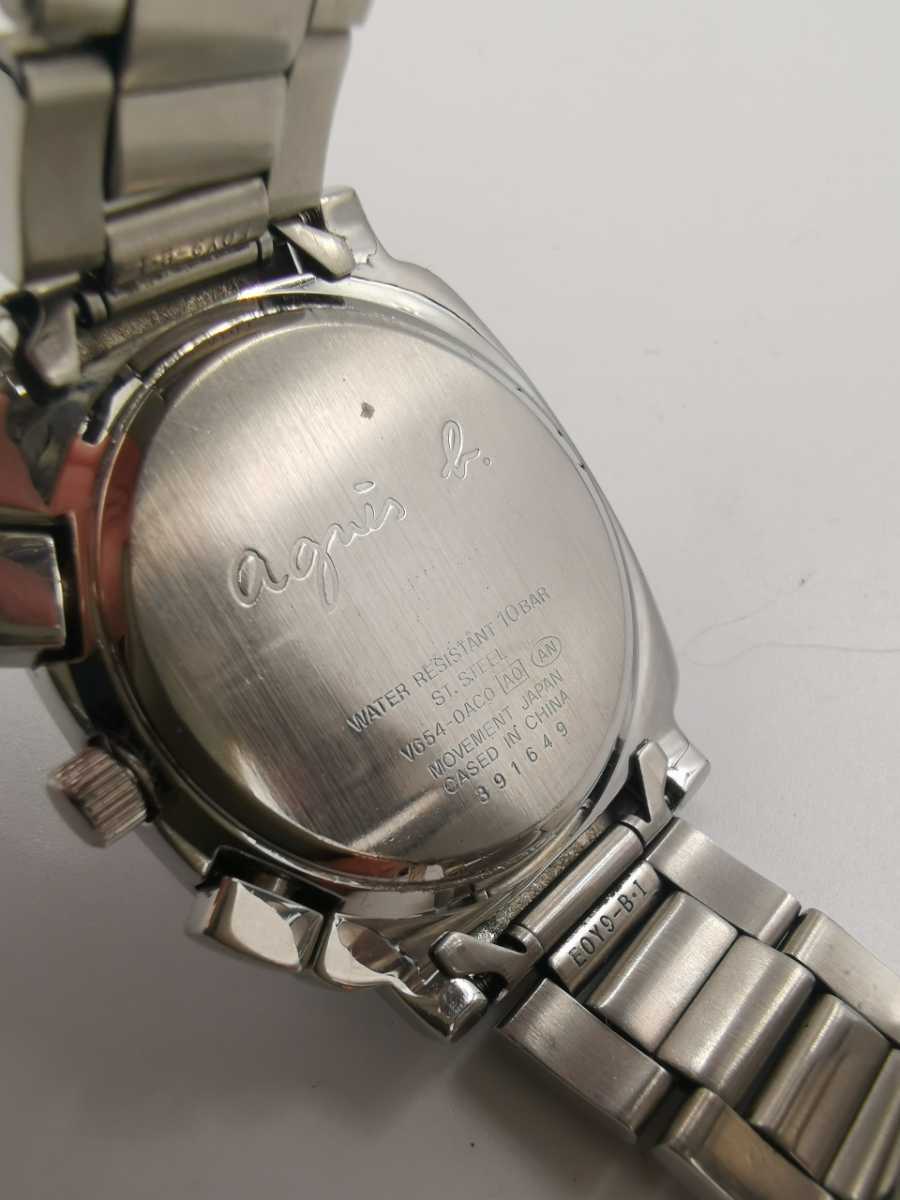 1円～腕時計【訳あり稼働品】アニエスb. agnes b. クロノグラフ スクエア クロノボタン不良｜ブランド腕時計