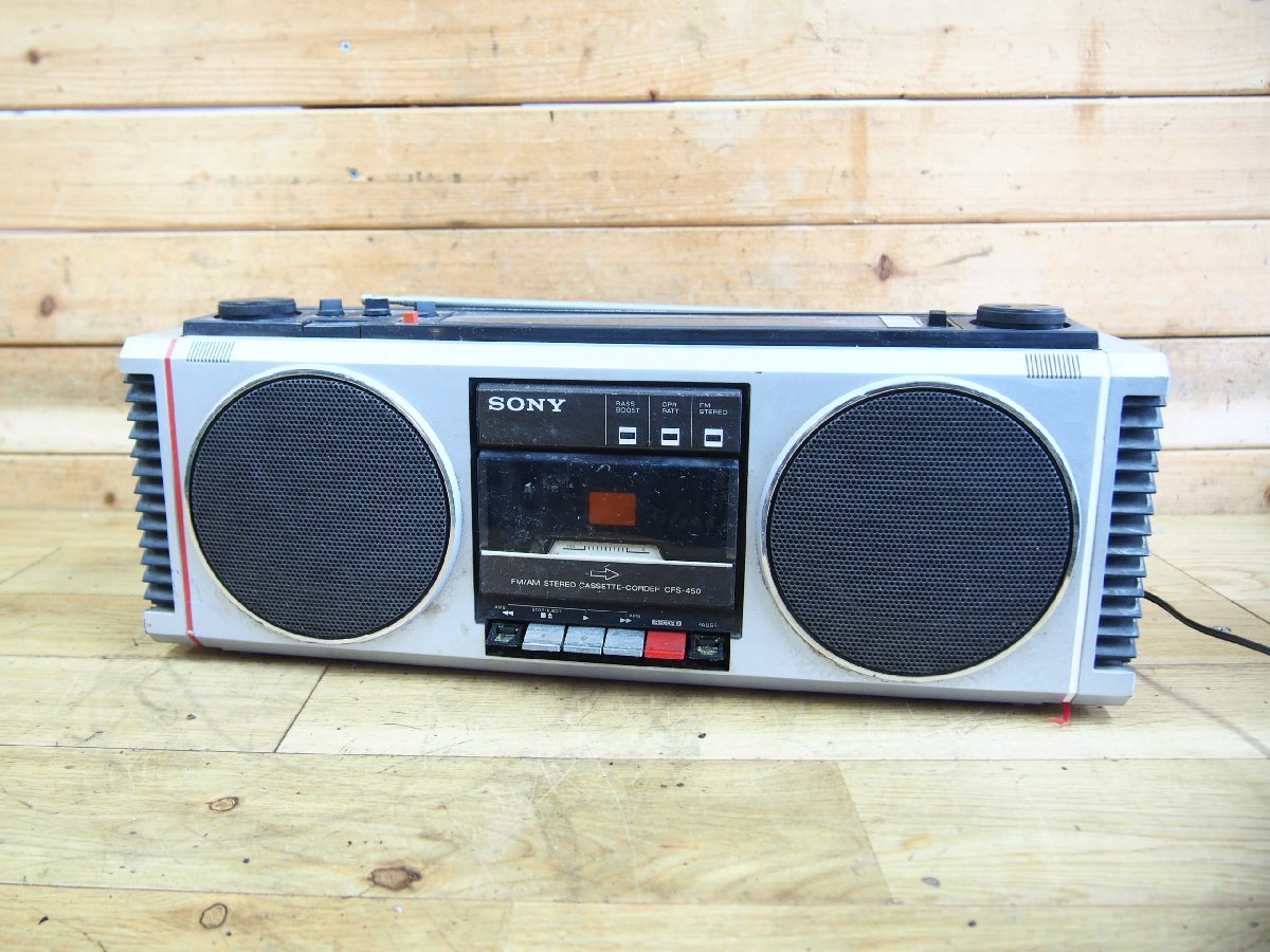 2T1104-8 SONY ソニー STEREO CASSETTE CORDER CFS-450 ジャンク(ラジカセ)｜売買されたオークション ...
