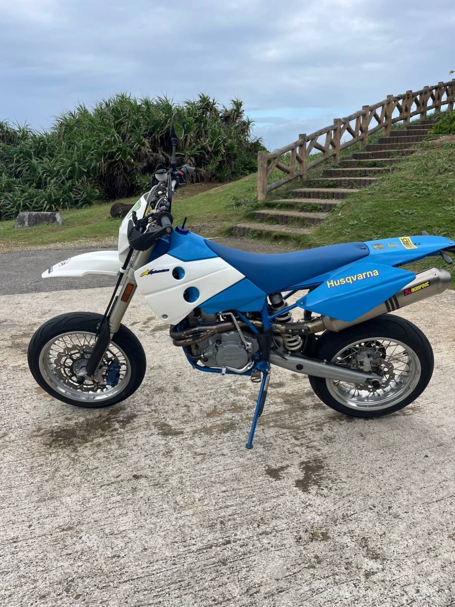 ハスクバーナFe250改Fe650フサベル搭載車 カスタム 超美車 アクラポビッチチタンフルエキ付 ミシュランパイロットレーシング 前後 ...