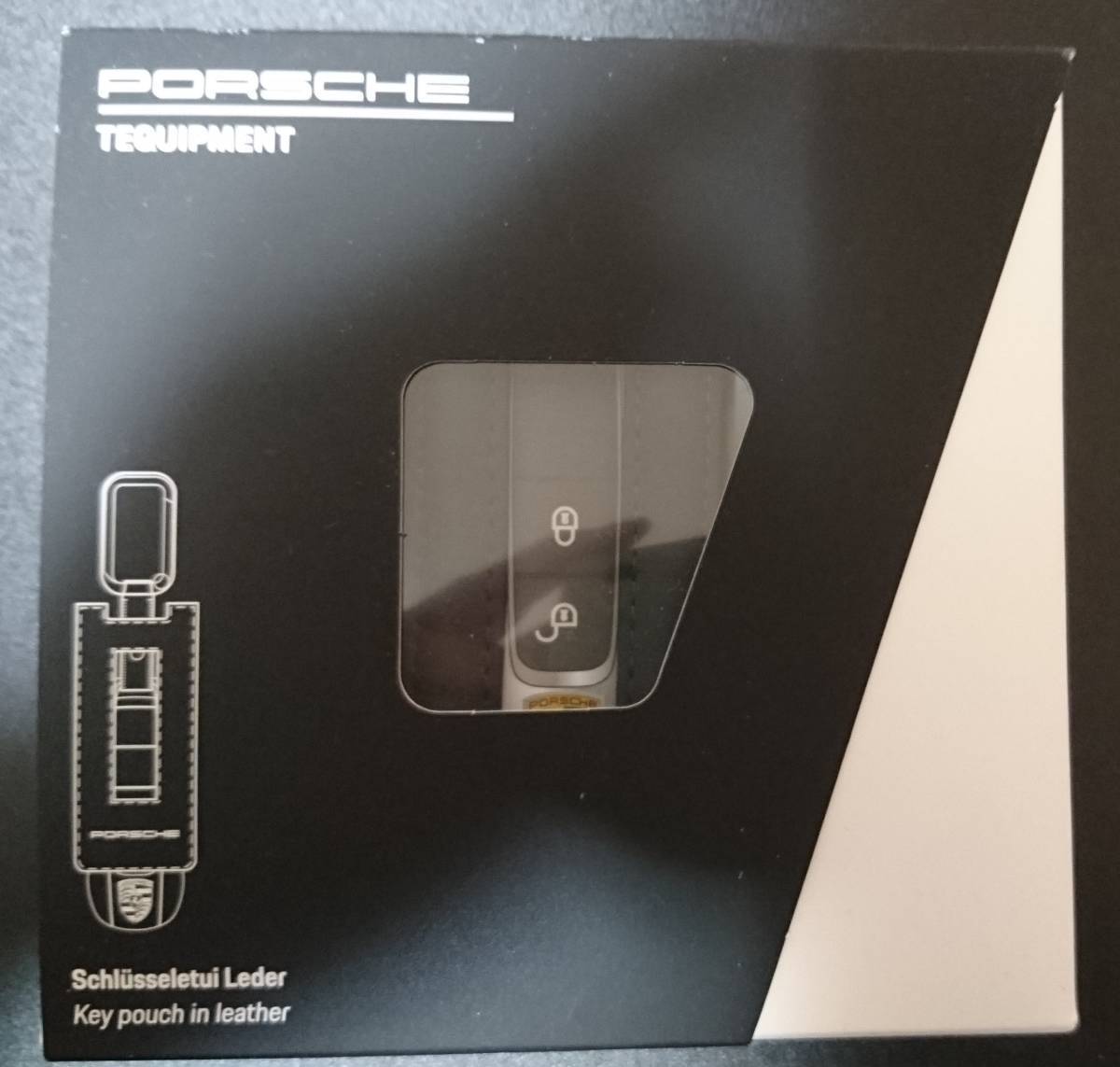 PORSCHE ポルシェ 純正 テクイップメントアクセサリー レザー製キーポーチ カラー：Graphite Blue グラファイトブルー ...