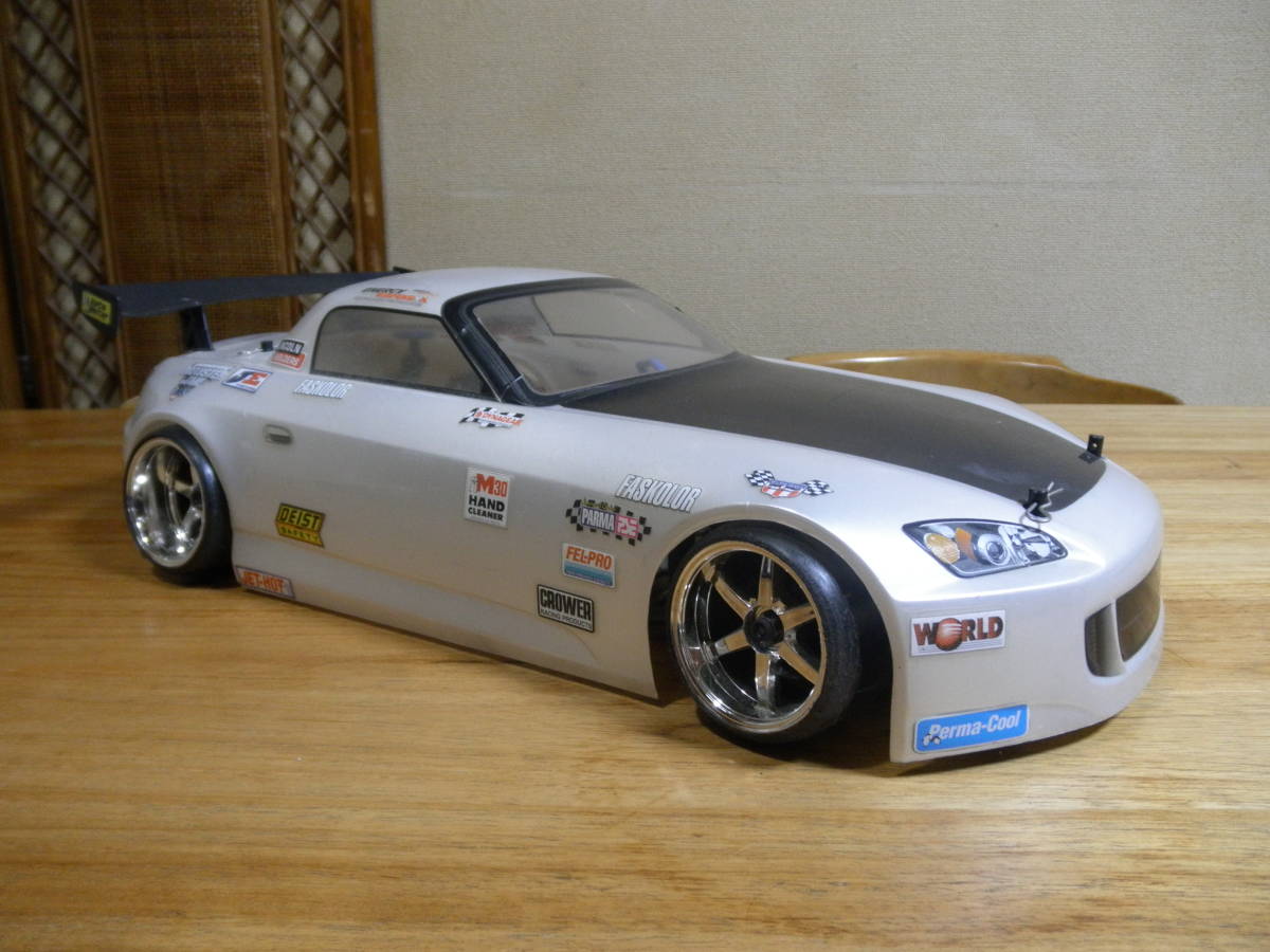 1/10 ベルトドライブ4WD ドリフトシャーシ ホンダ S2000ボディ hpi モーター 部品取り 起こし レストア 前提 ジャンク扱い ...