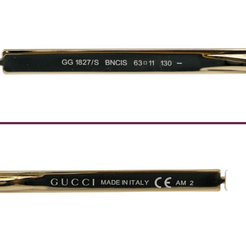 1円/ グッチ GUCCI ティアドロップ サングラス GG 1827/S SAFILO GROUP アイウエア ナス型 ゴールド ブラウン ...