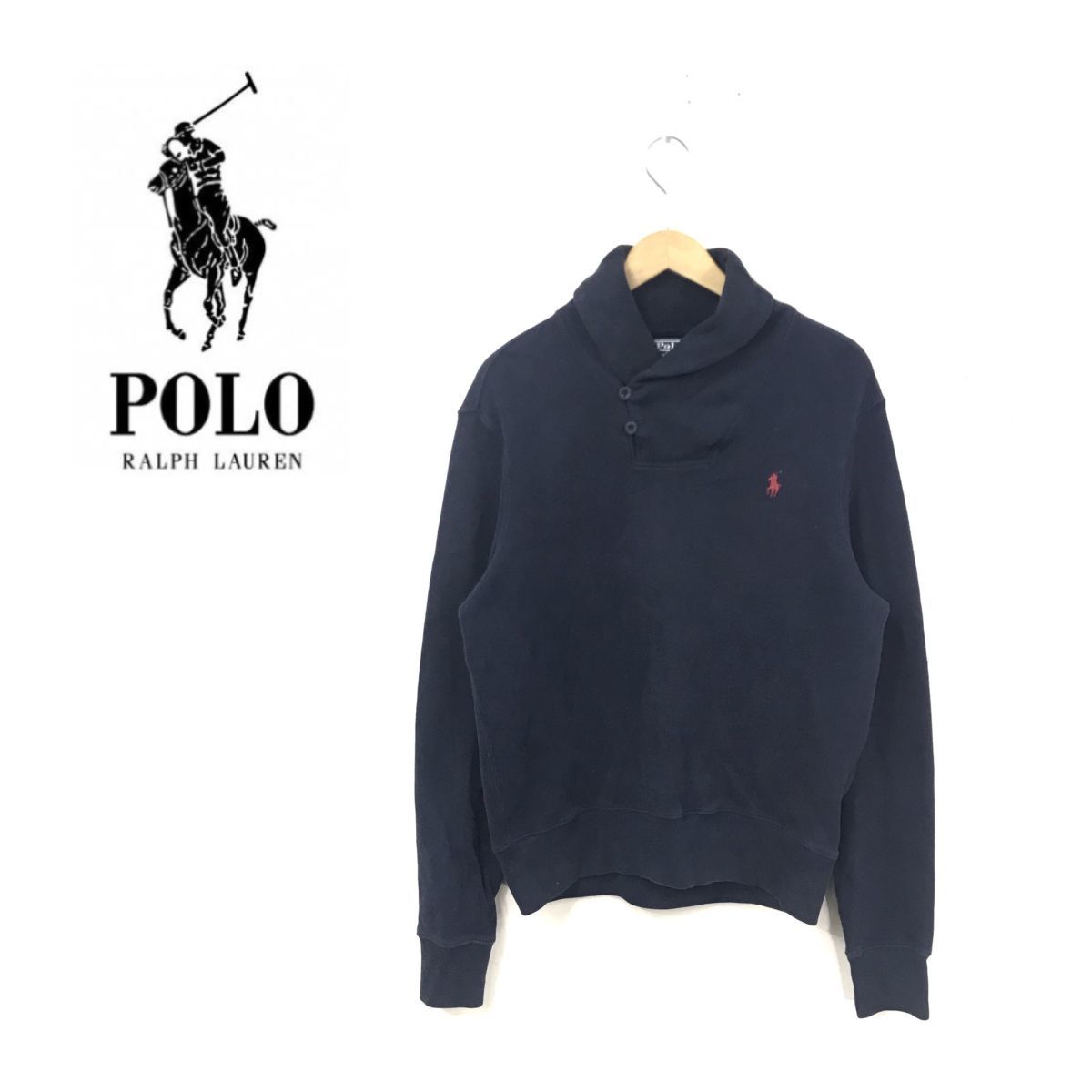 F141-M polo ralpha lauren ポロ ラルフローレン スウェット トレーナー sizeS 黒 ブラック コットン ワン ...
