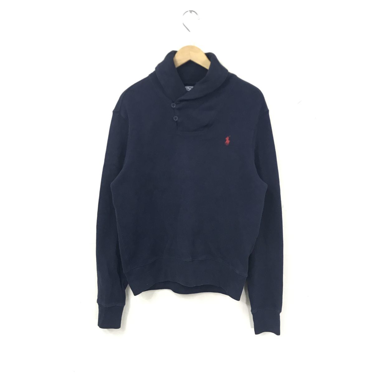 F141-M polo ralpha lauren ポロ ラルフローレン スウェット トレーナー sizeS 黒 ブラック コットン ワン ...