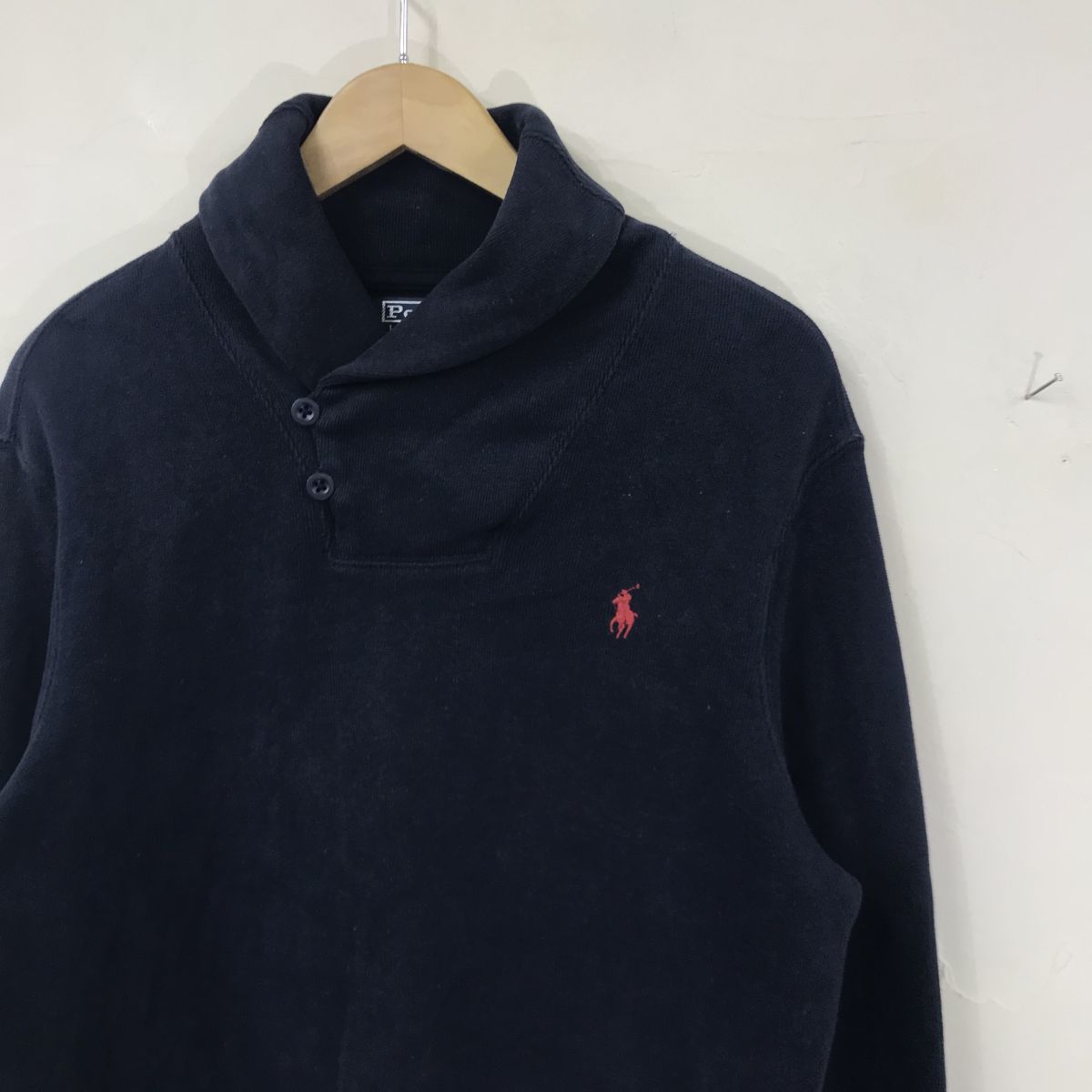 F141-M polo ralpha lauren ポロ ラルフローレン スウェット トレーナー sizeS 黒 ブラック コットン ワン ...