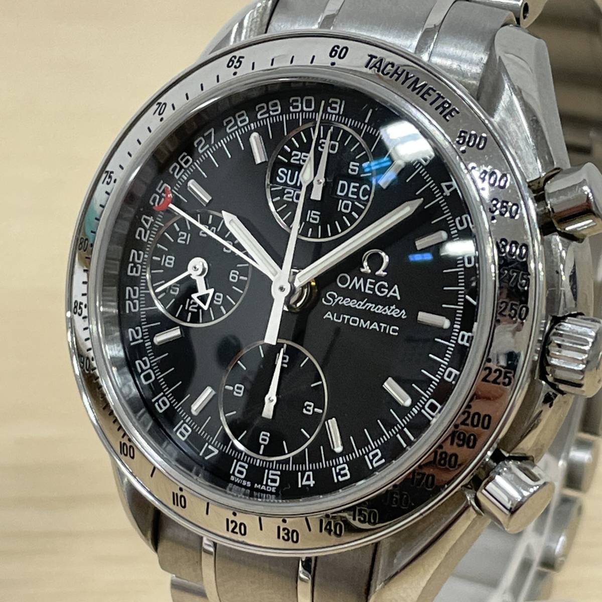 OMEGA オメガ スピードマスター デイデイト クロノグラフ 3523.50 / 限定1000本 自動巻き シルバー 黒文字盤(スピード ...