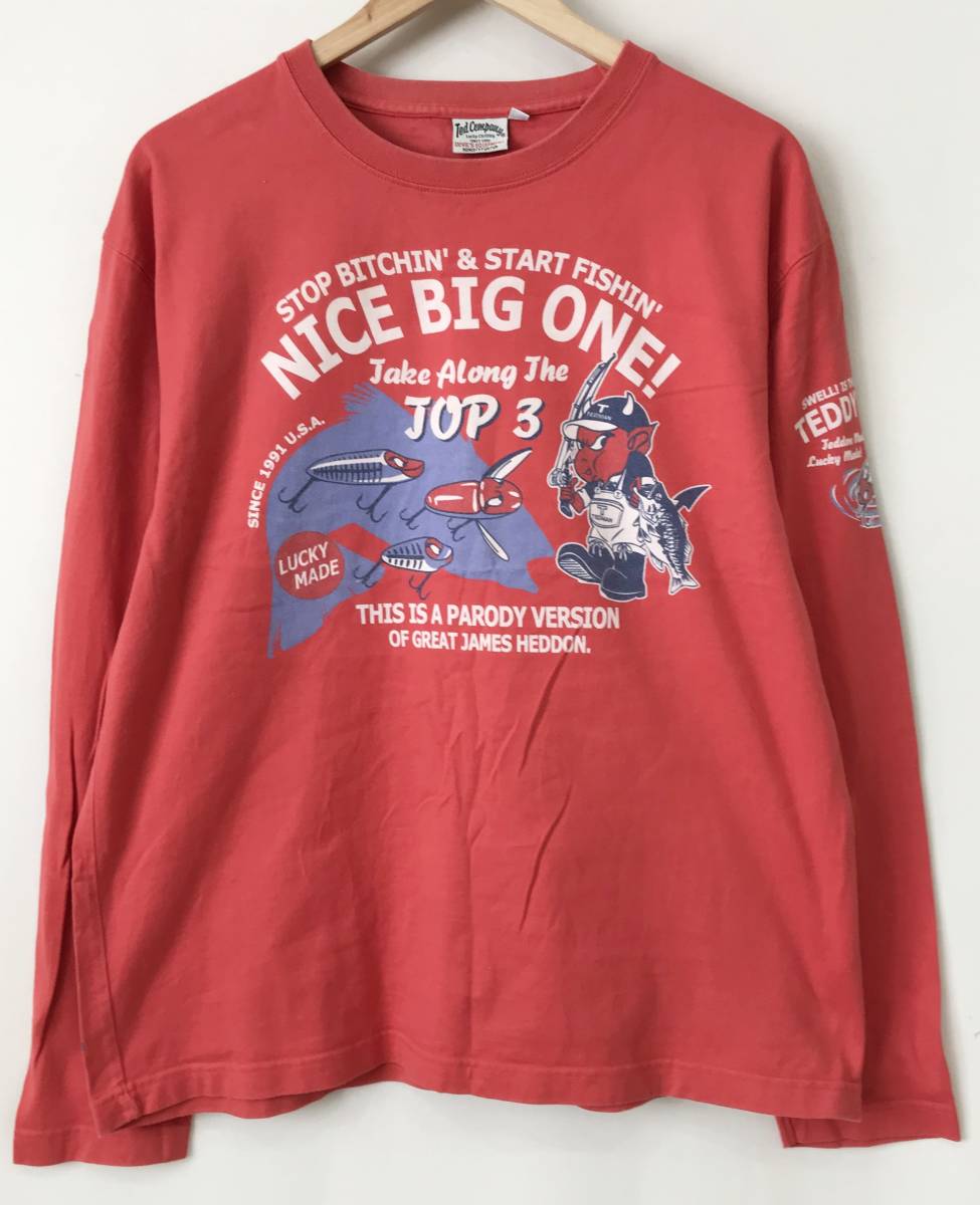 TED COMPANY DEVIL'S EQUIPMENT NICE BIG ONE JOP 3 TEDDY'S GEAR テッドマン ロンT 古着 デビル 赤 テッドカンパニー SIZE ...
