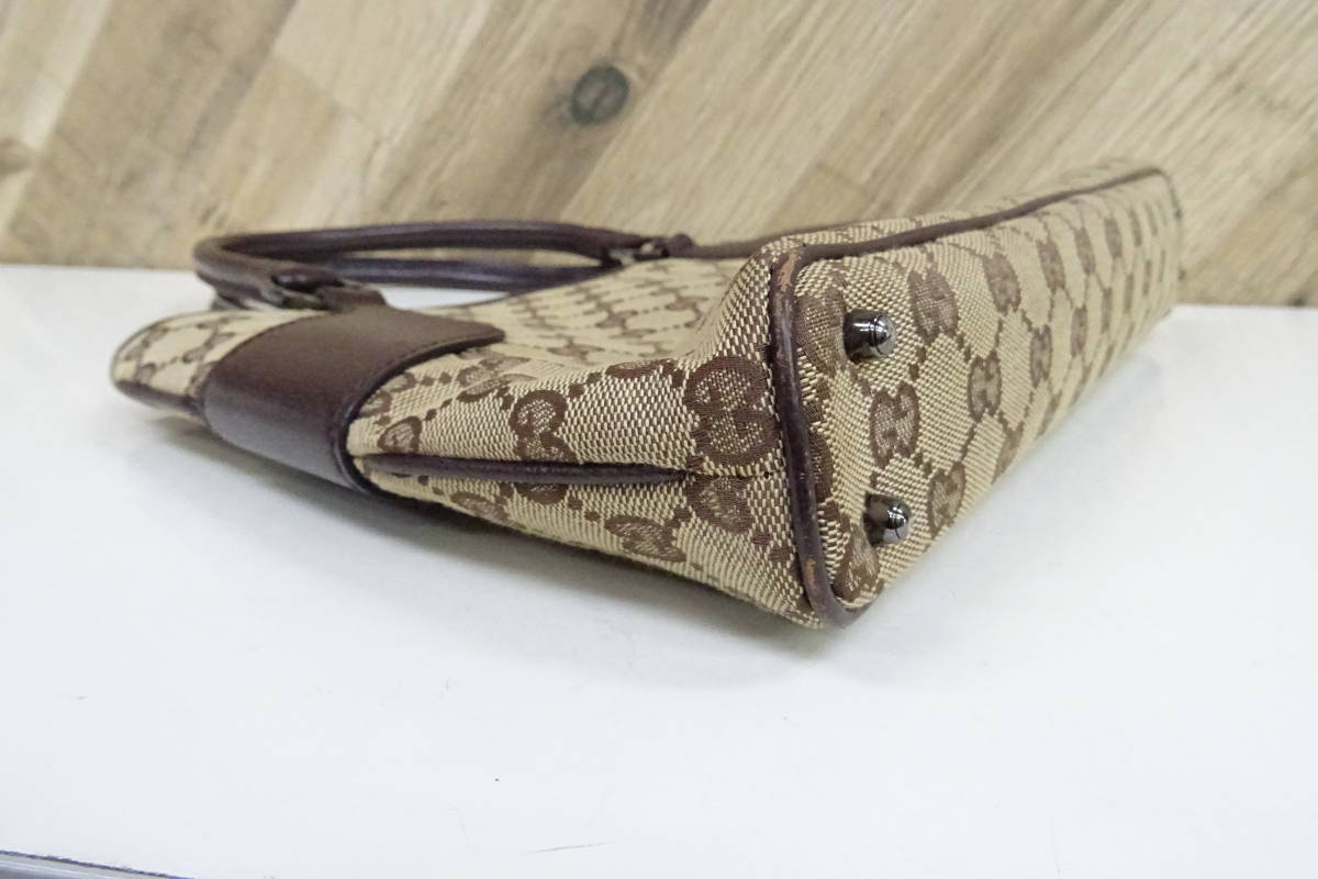 K本部03001 GUCCI グッチ GG柄 キャンバス レザー ハンドバッグ トートバッグ 113015 001013(その他)｜売買されたオークション情報、yahooの商品情報をアーカイブ ...