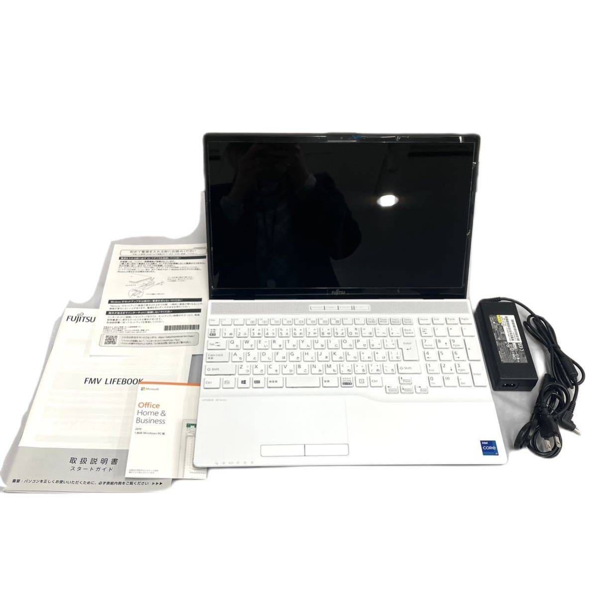 1円スタート 富士通 LIFEBOOK WA3/E3 Core-i7 ホワイト メモリ:16GB ストレー:512GB 2019年購入 外観 ...