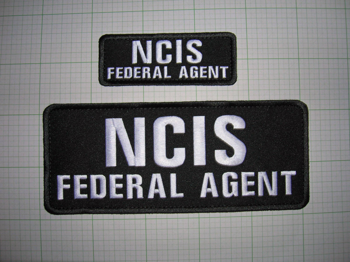 最後 U.S.Navy NCIS FEDERAL AGENT embroidery patch 4"x10" & 2"x5"裏ベルクロ付セット ...